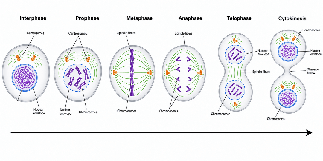 Mitosis Diagram Generator | Labeled Phases of Mitosis | SciDraw AI